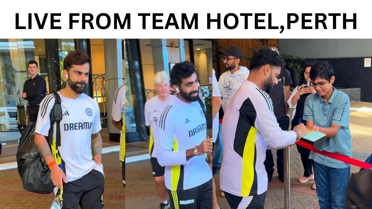 LIVE FROM TEAM HOTEL PERTH । RISHABH PANT GIVES AUTOGRAPH TO FANS AFTER ...
