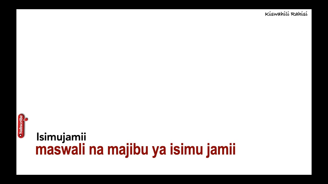 maswali na majibu ya isimu jamii - YouTube