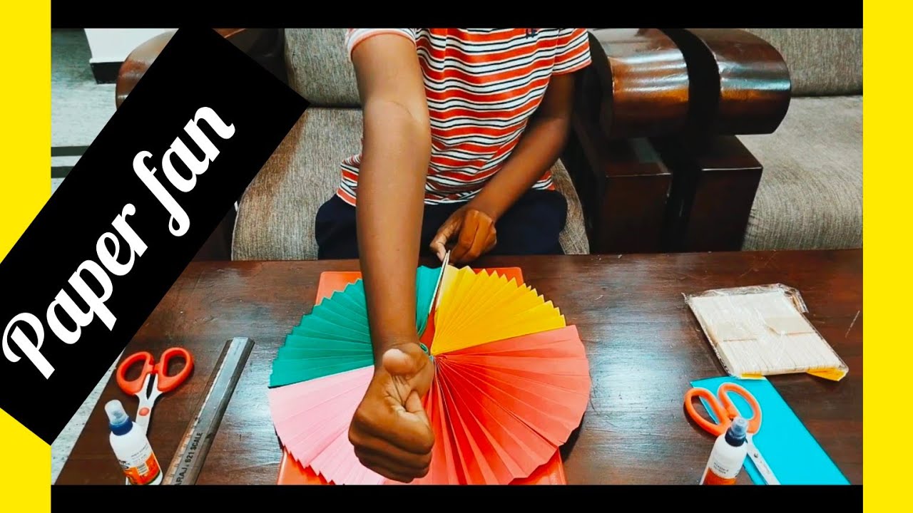 How to make paper fan#DIY hand fan#cute paper pop up fans#DIY hand fan ...
