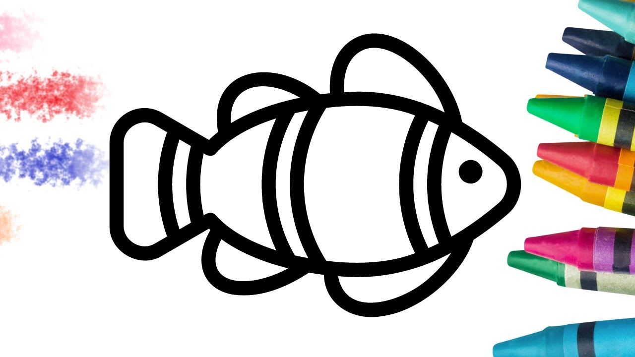 How to draw and color a Nemo Fish | how to draw art for kids hub - YouTube