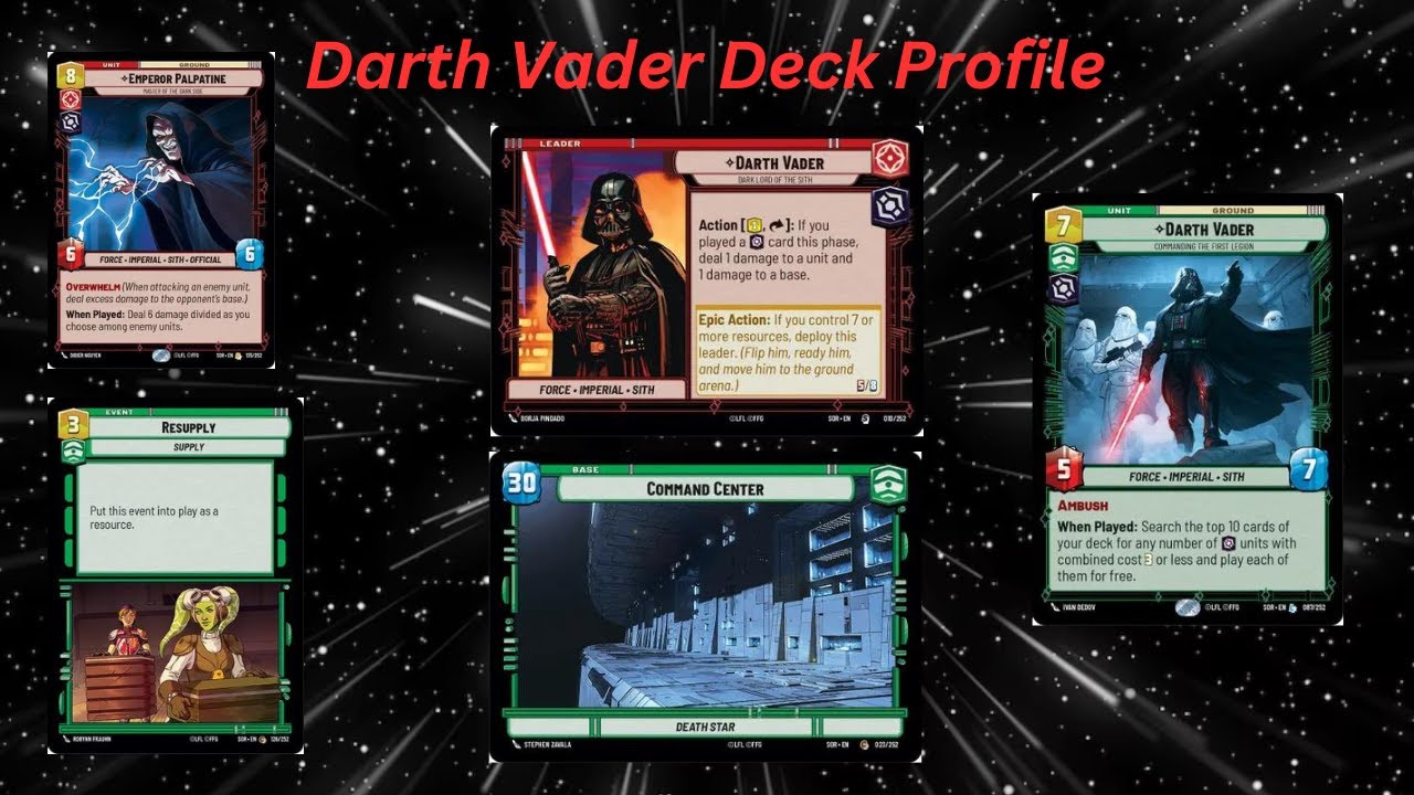 Star Wars: Unlimited Deck Profile- Darth Vader Command - YouTube