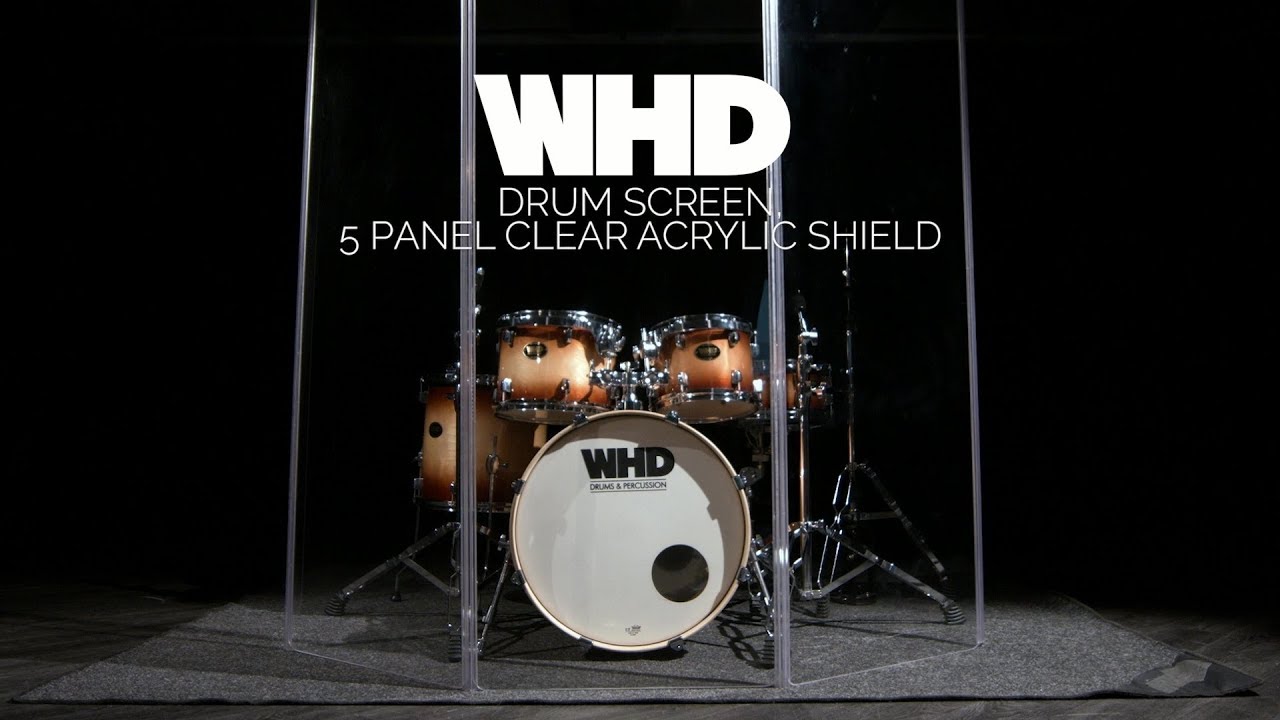 WHD Drum Screen, 5 Panel Clear Acrylic Shield | Gear4music - YouTube