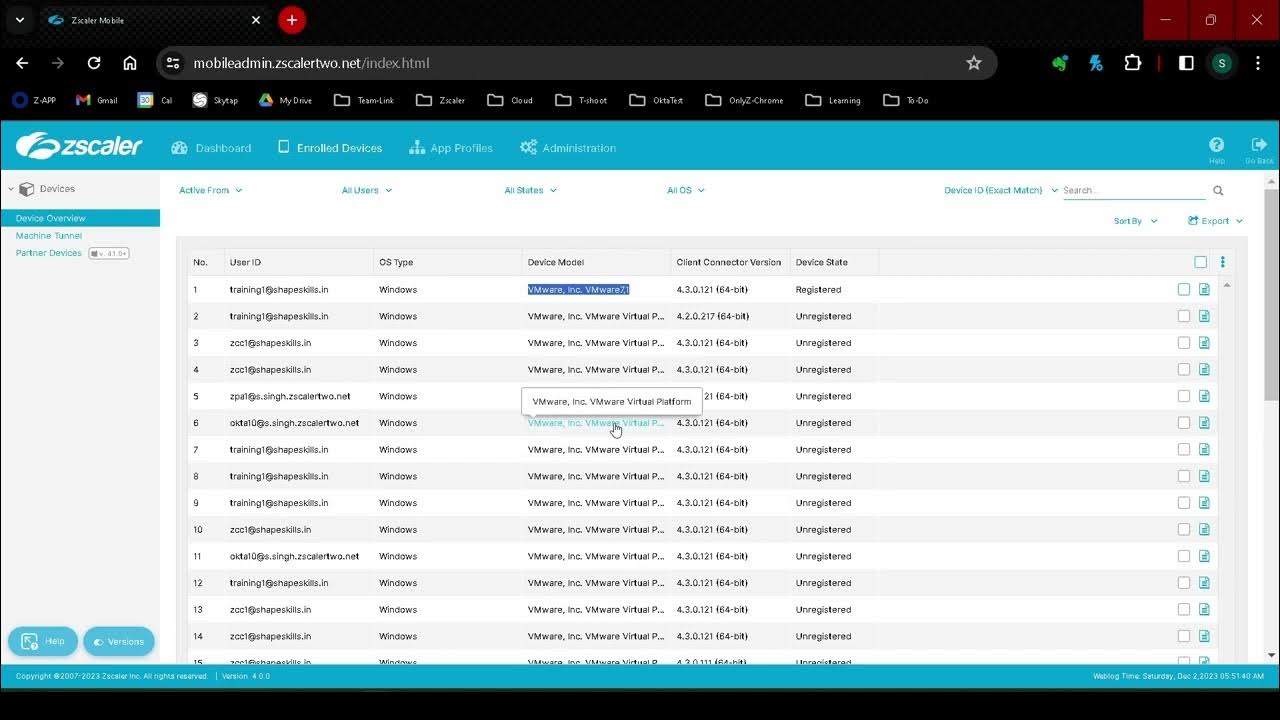 Zscaler Zcc Mobile Portal Enrolled Device And Details Shapeskills