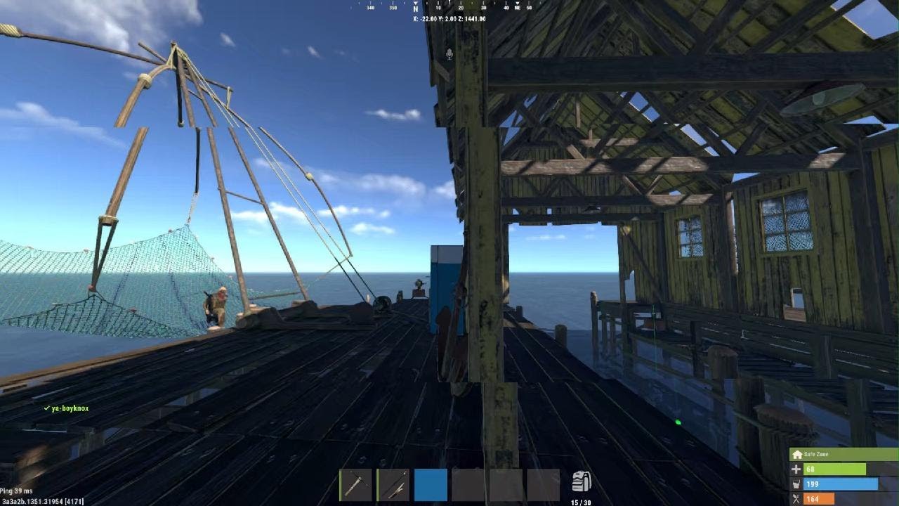 Spinning in cercles at fishing village (rust) - YouTube