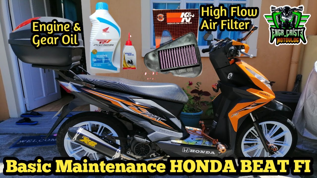 HONDA BEAT FI 🤩 | DIY Change Oil and Basic Maintenance 🤗 - YouTube