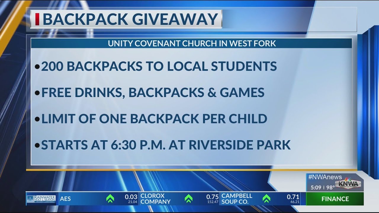Unity Covenant Church in West Fork hosts backpack giveaway - YouTube