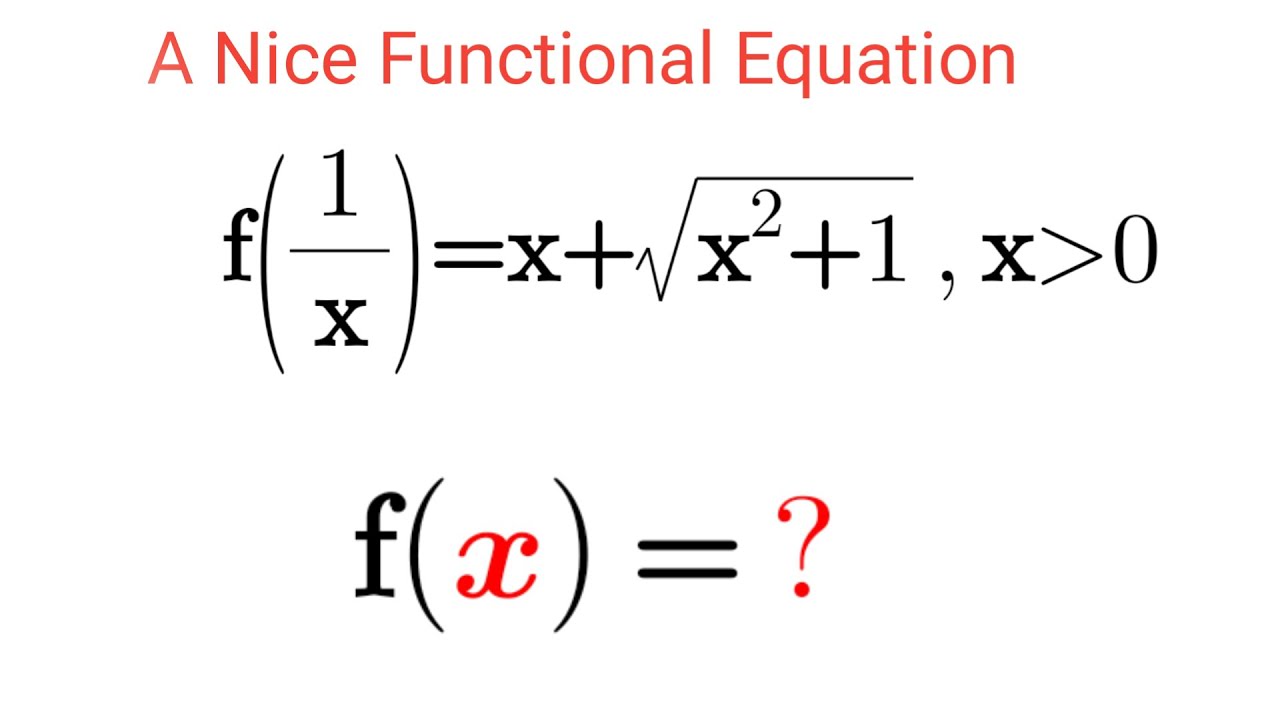 A Nice functional equation - YouTube