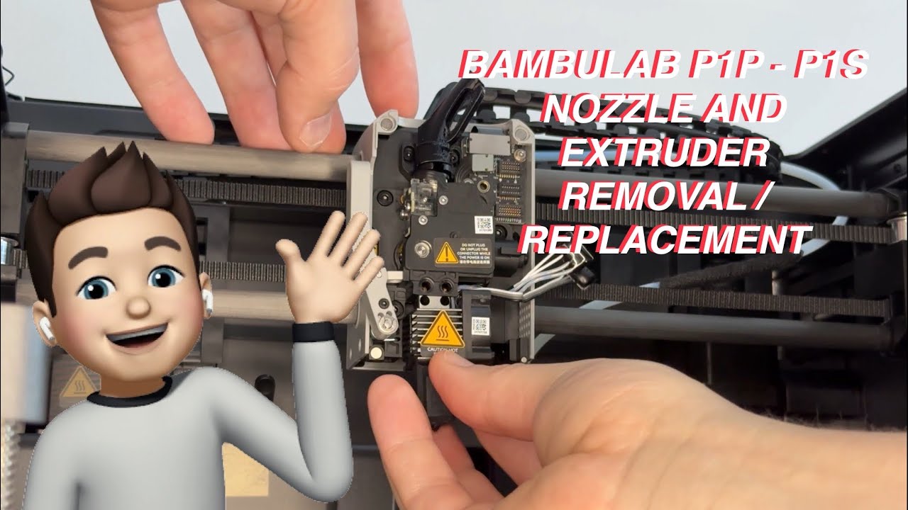 Bambulab P1P and P1S Nozzle and extruder removal and replacement - YouTube