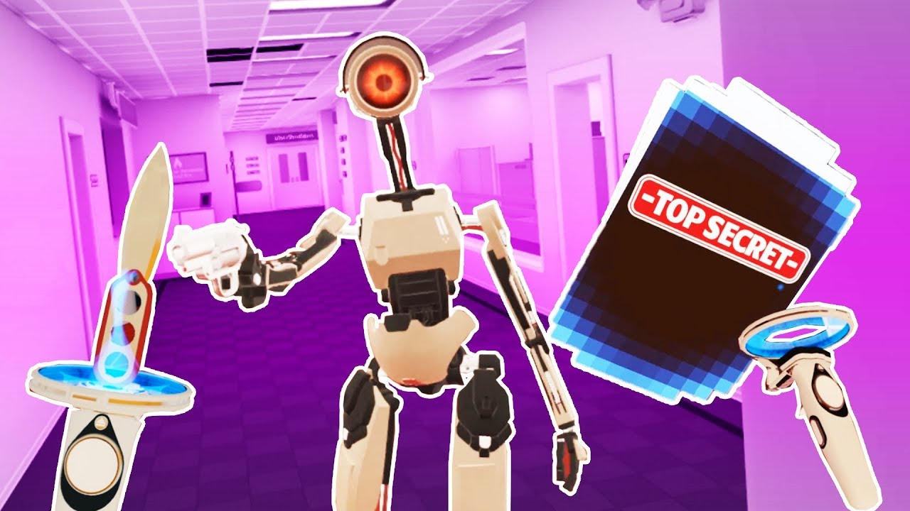I KNIFED A ROBOT and STOLE SOME SECRET FILES in Budget Cuts Arcade VR ...