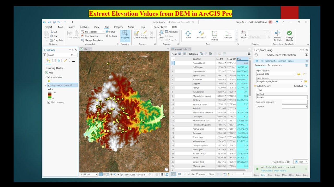 Extract Elevation Values from DEM - YouTube