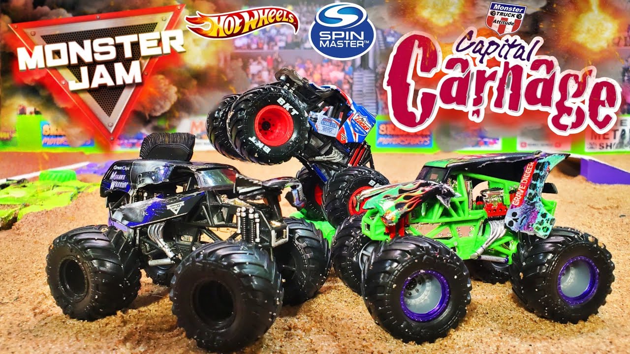 MONSTER JAM! Toy Diecast Monster Truck Racing! (Capitol Carnage) - YouTube