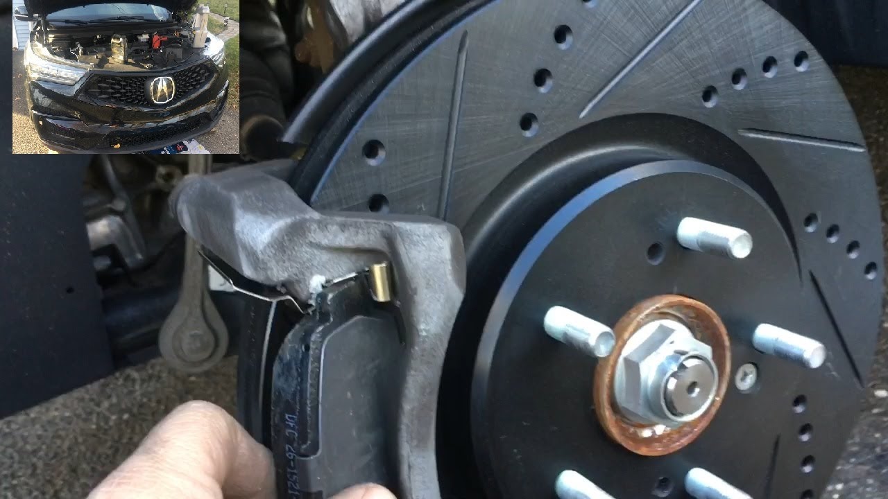 How to 2021 Acura RDX install Front Rear Drilled Slotted Rotors ceramic ...