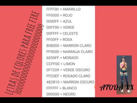 Todas las letras de colores para free fire - YouTube