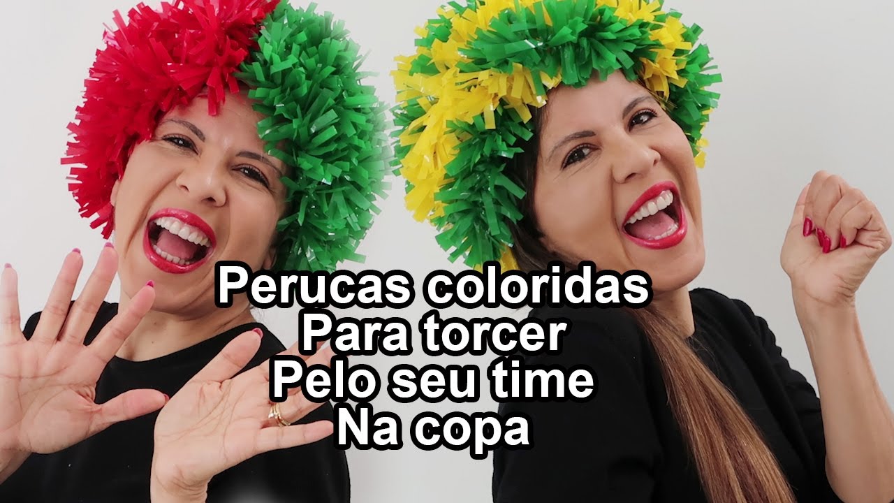 Como Fazer Perucas Coloridas para Torcer na Copa do Mundo - YouTube