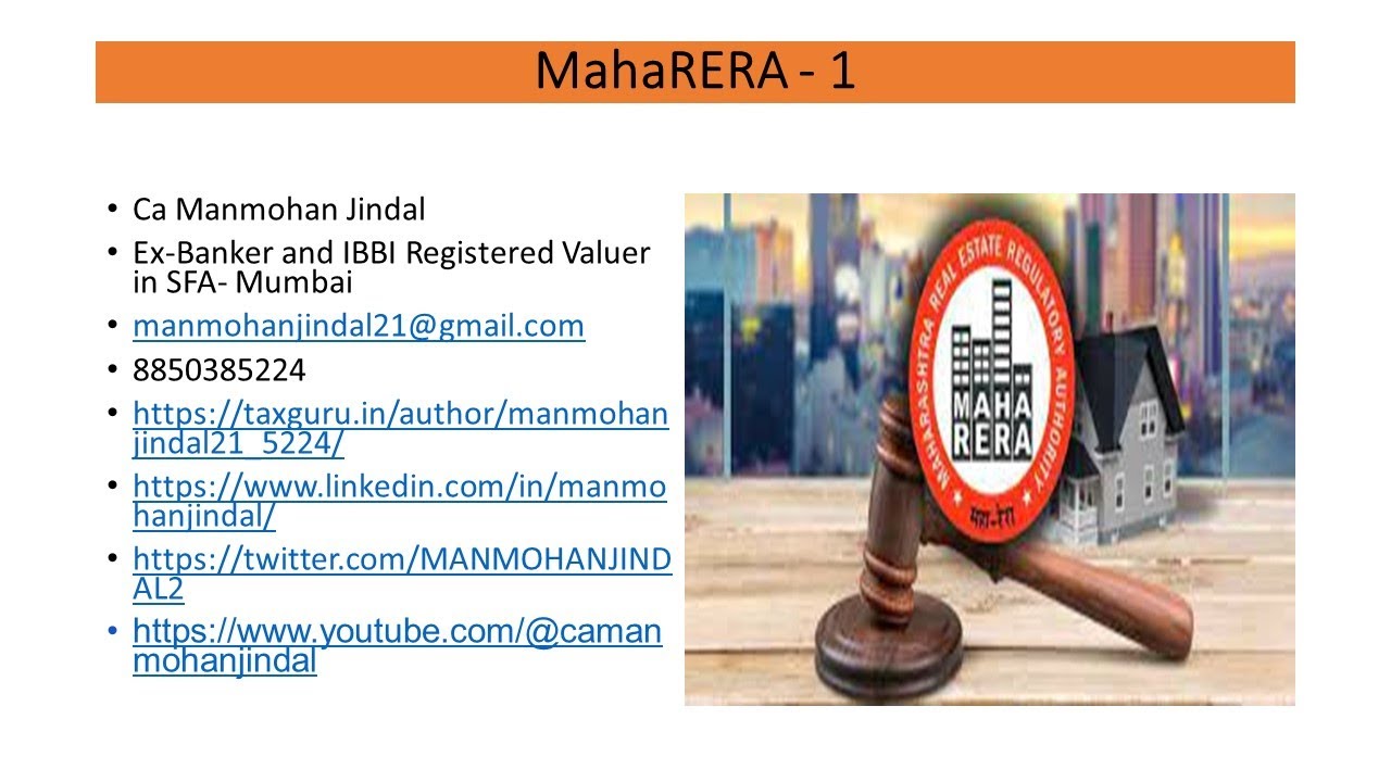 Maharashtra Real Estate Regulatory Authority (MahaRERA)-1 - YouTube