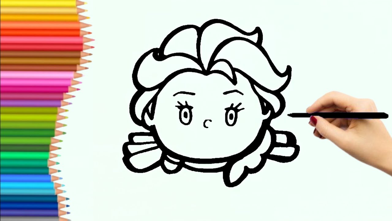 Elsa Snow Queen drawing, painting and colouring for kids, toodles ideas ...