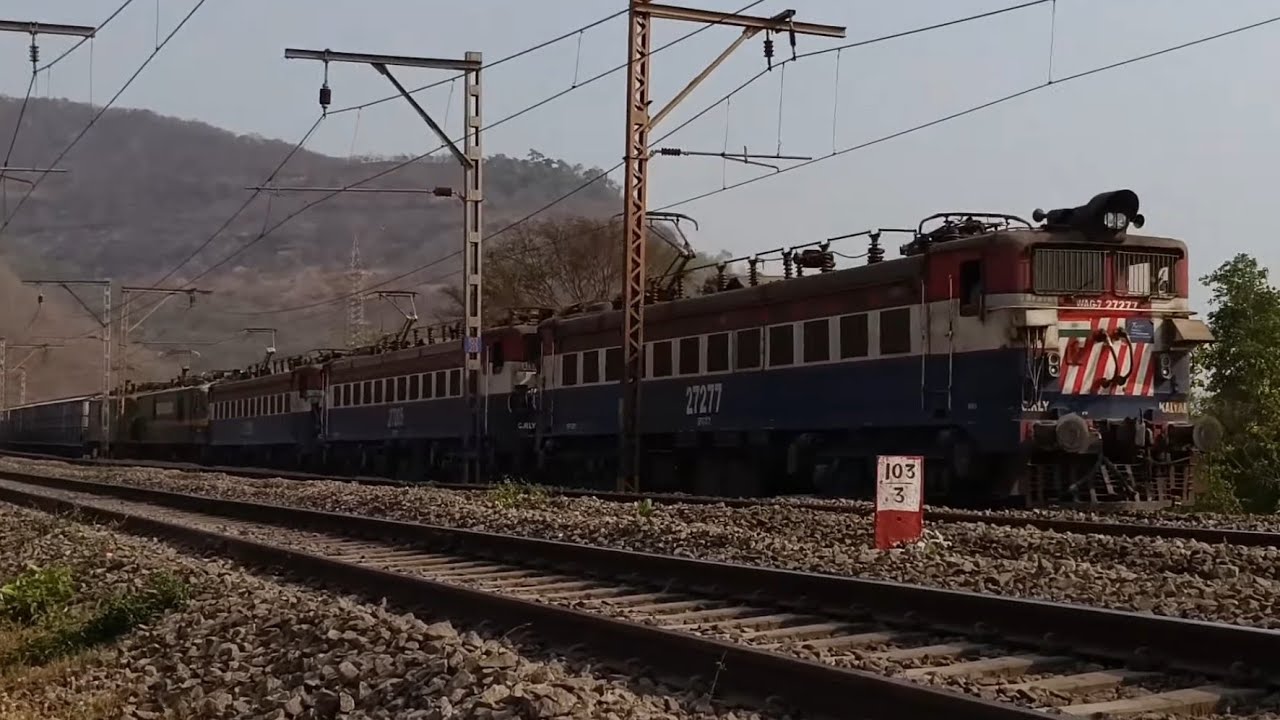 27000 Horse Power descends Bhor ghat with BCFC cement wagon - YouTube