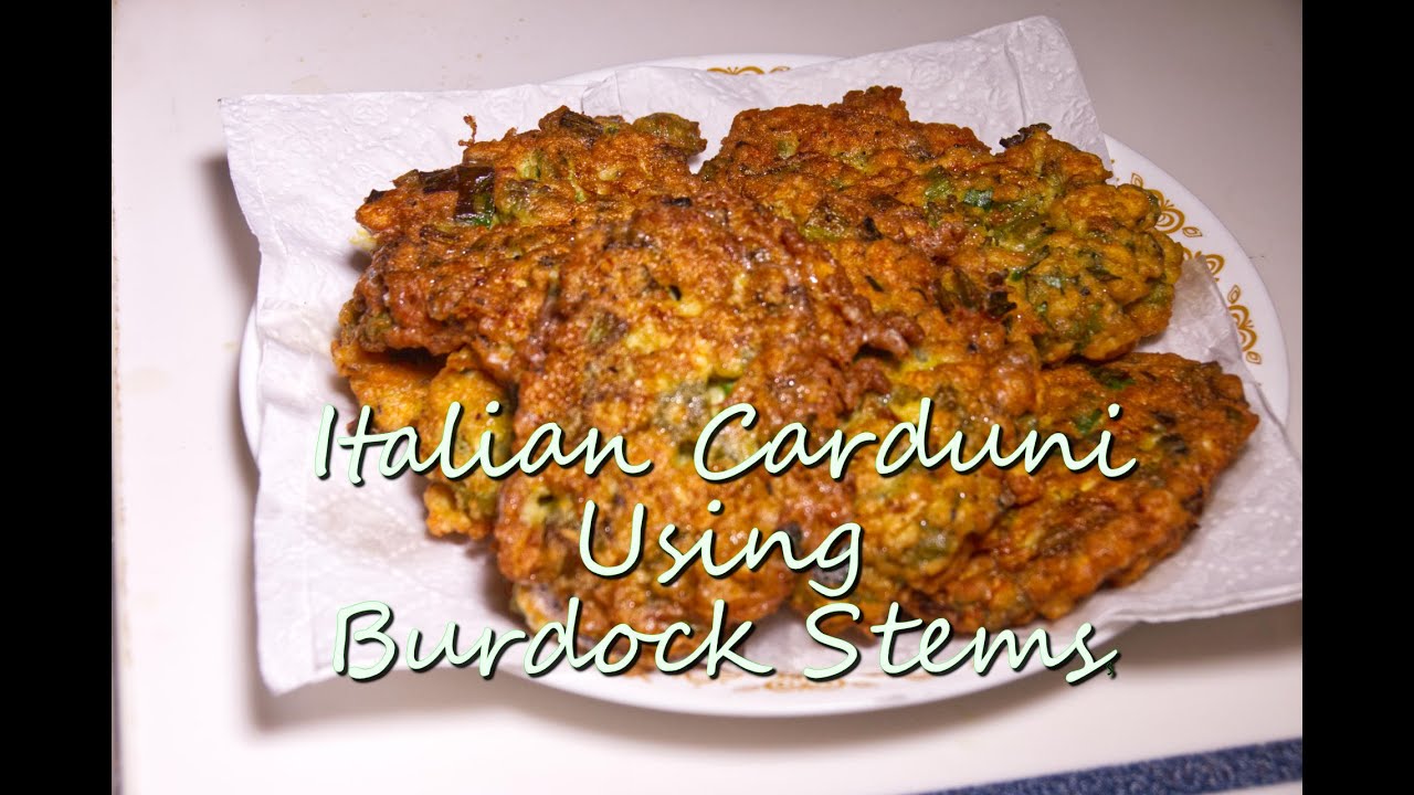 Italian Carduni Using Burdock Stems - YouTube