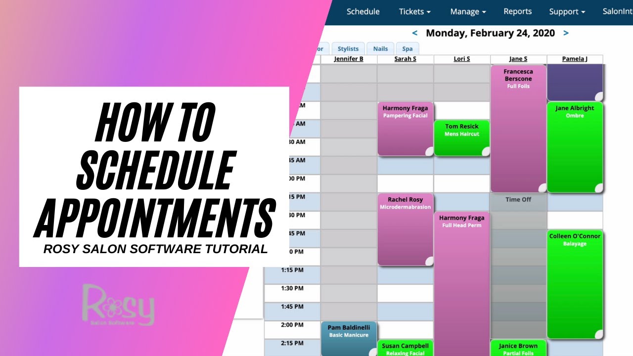 Salon Software Schedule Tutorial - Rosy Salon Software - YouTube