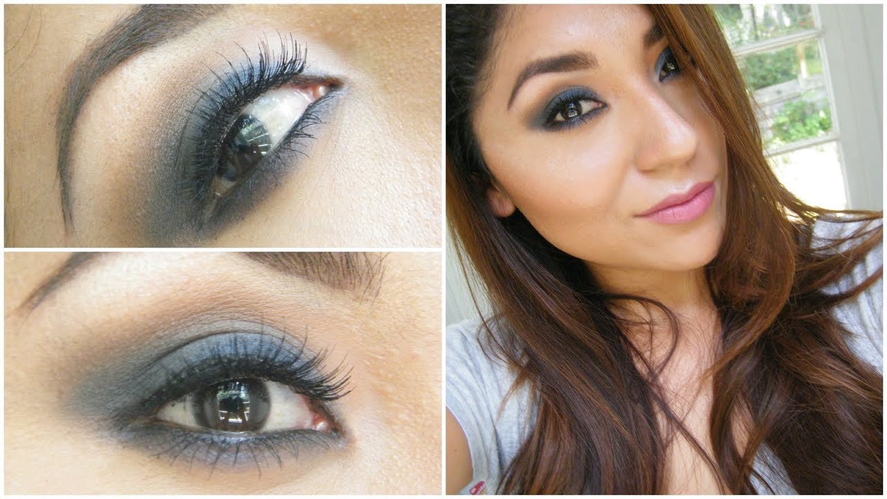 Navy Blue Makeup Tutorial - YouTube