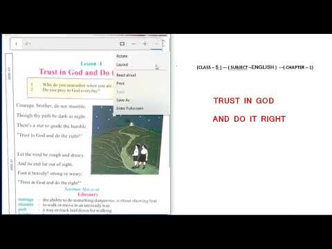 Class 5th, English, chapter 1, Trust In God And Do It Write, NCERT ...