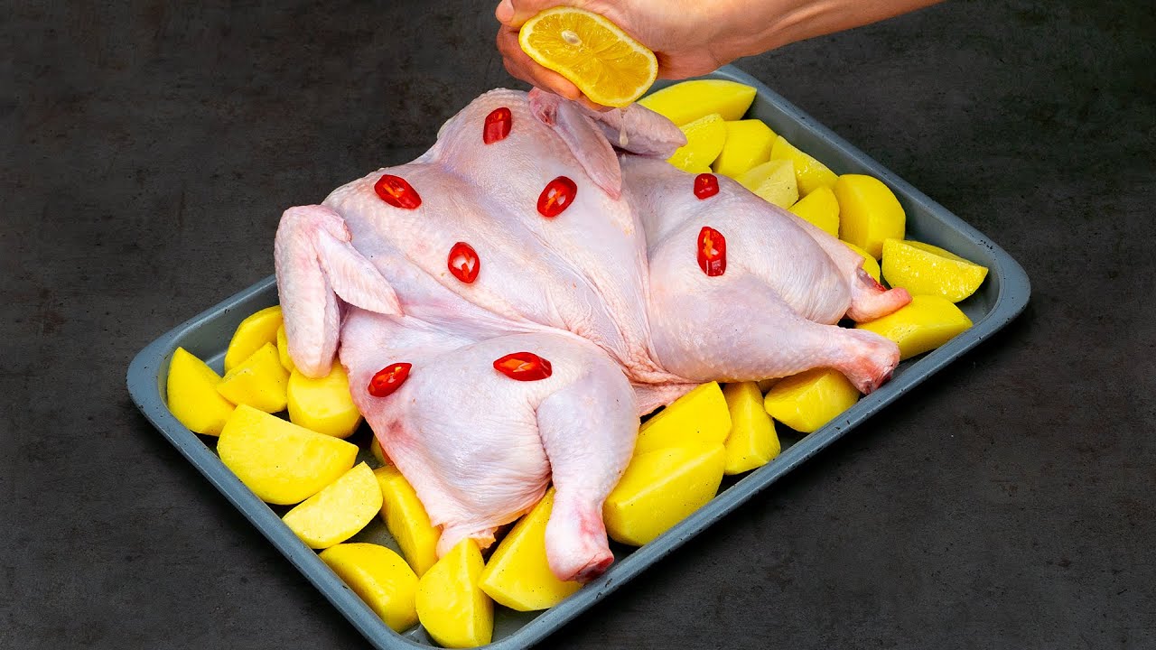 Cloven chicken into the oven! My father’s recipe - with lemon and chili ...