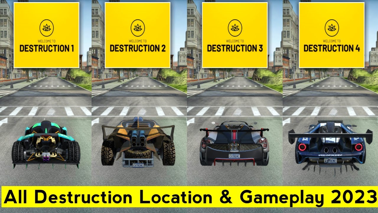 💥 Extreme Car Driving Simulator All Destruction Locations 2023 - Best ...