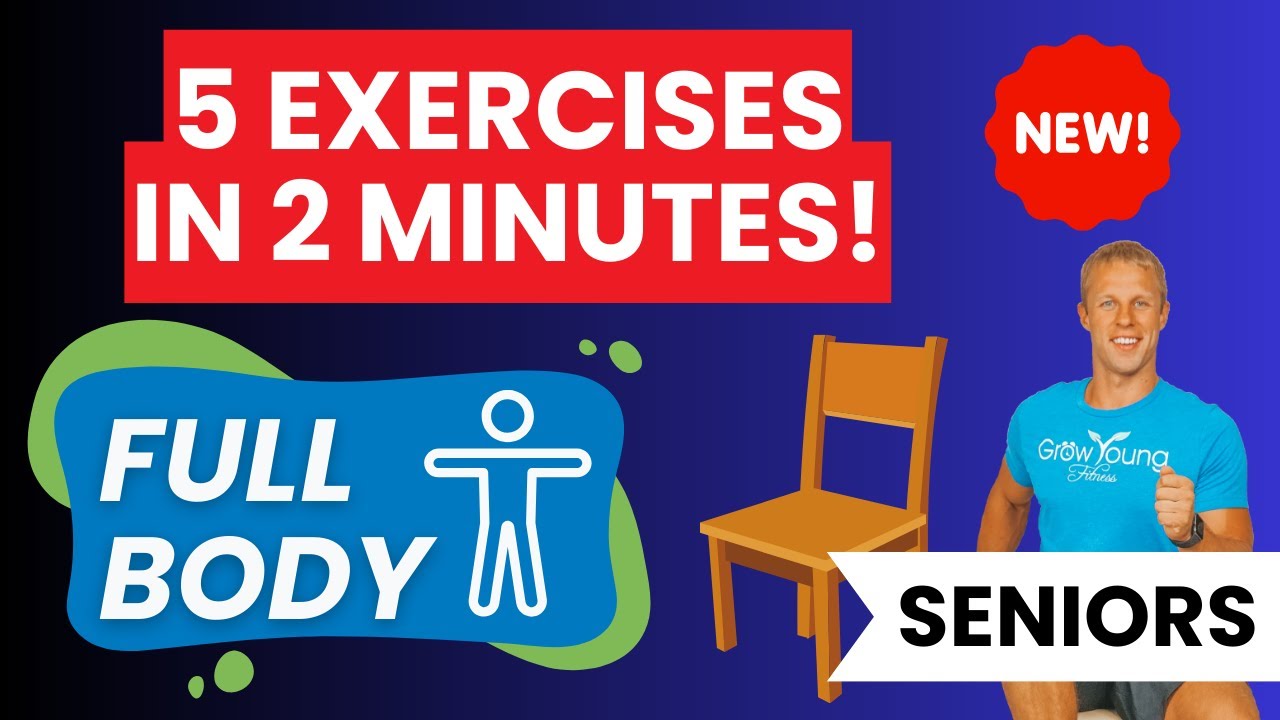 5 Full Body Seated Exercises - For Seniors (2 Mins) - YouTube
