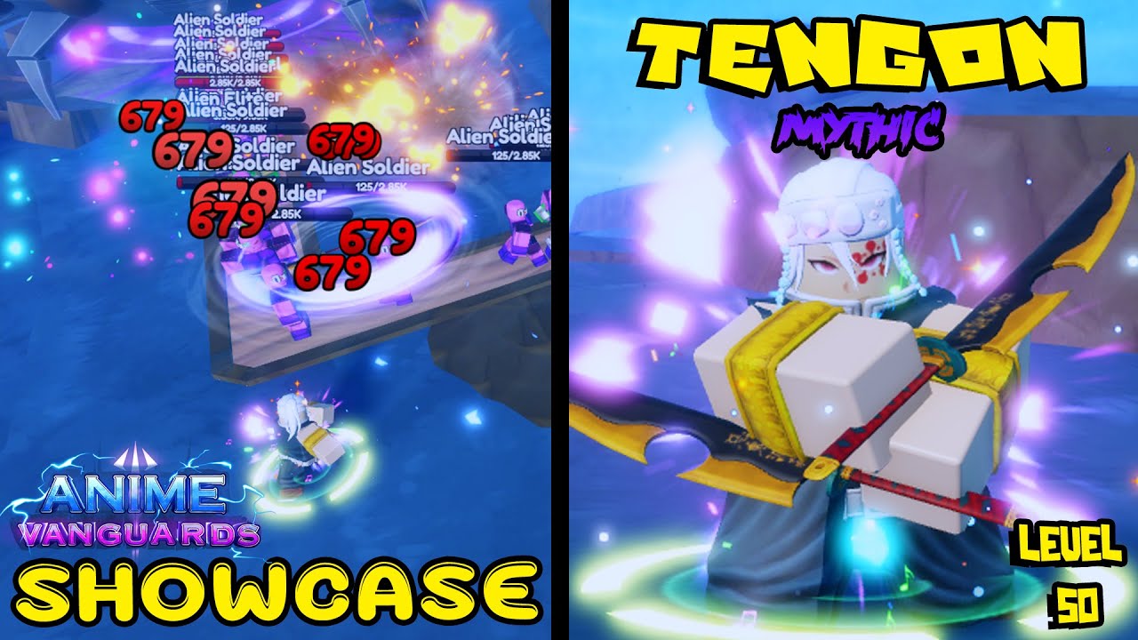TENGON LEVEL 50 MYTHIC UNIT SHOWCASE - ANIME VANGUARDS - YouTube