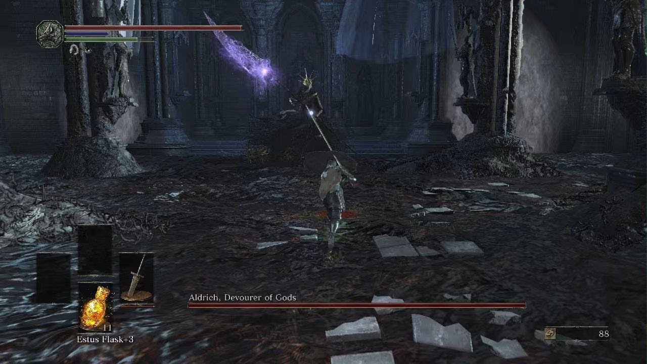 DARK SOULS III | Aldrich, Destroyer of Gods | Profaned Greatsword - YouTube