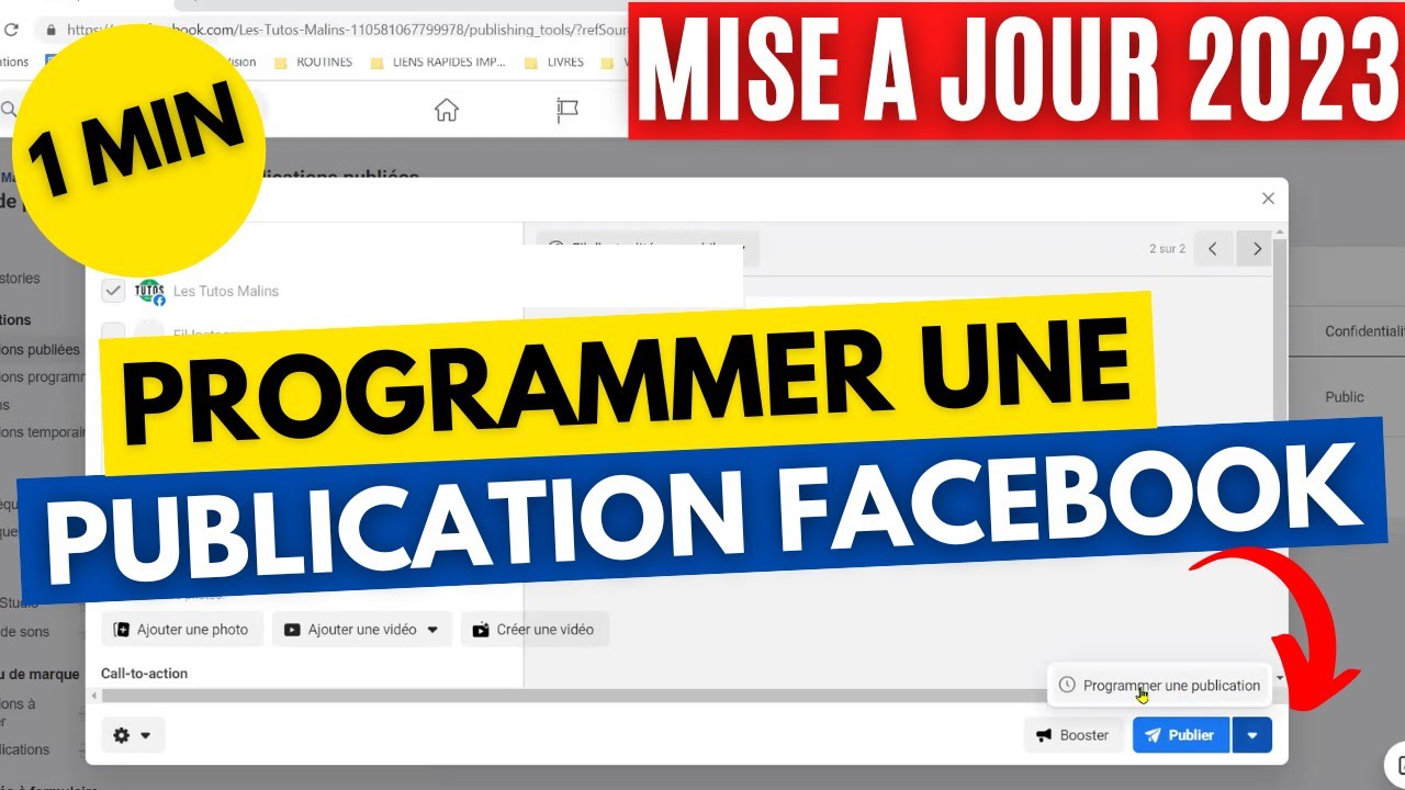 COMMENT PROGRAMMER UNE PUBLICATION FACEBOOK EN 2023 ? - YouTube