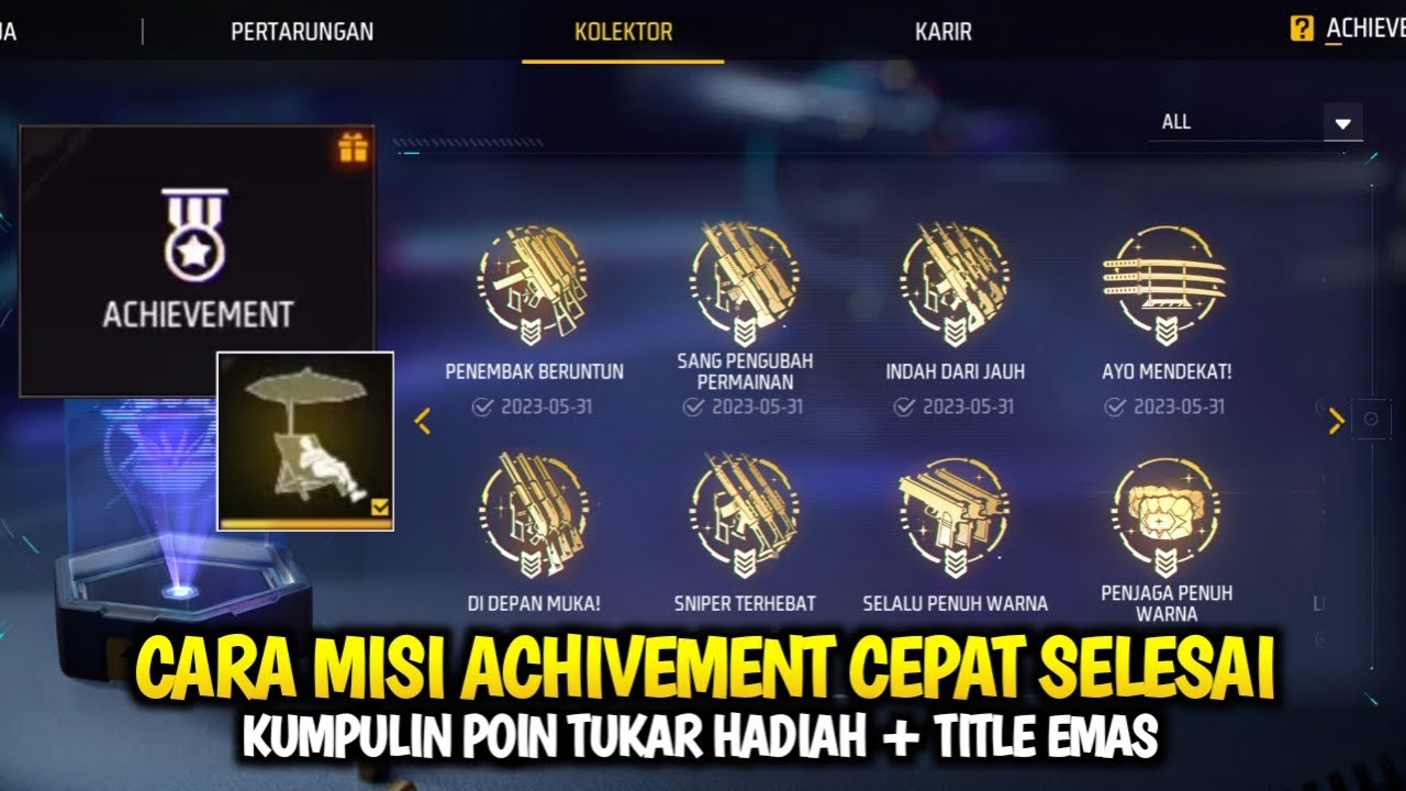 CARA CEPAT MENYELESAIKAN MISI ACHIEVEMENT FF MENDAPATKAN POIN & BUKA ...