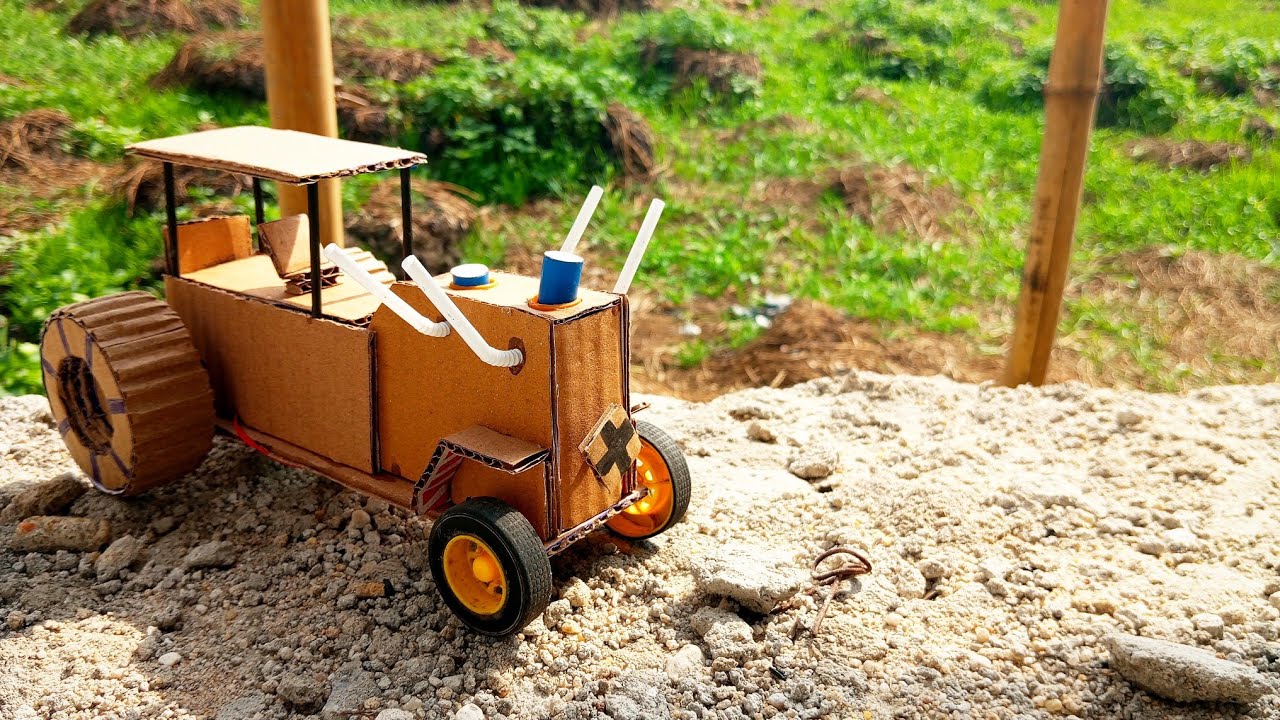 how to make a farm tractor with cardboard (DIY) - YouTube