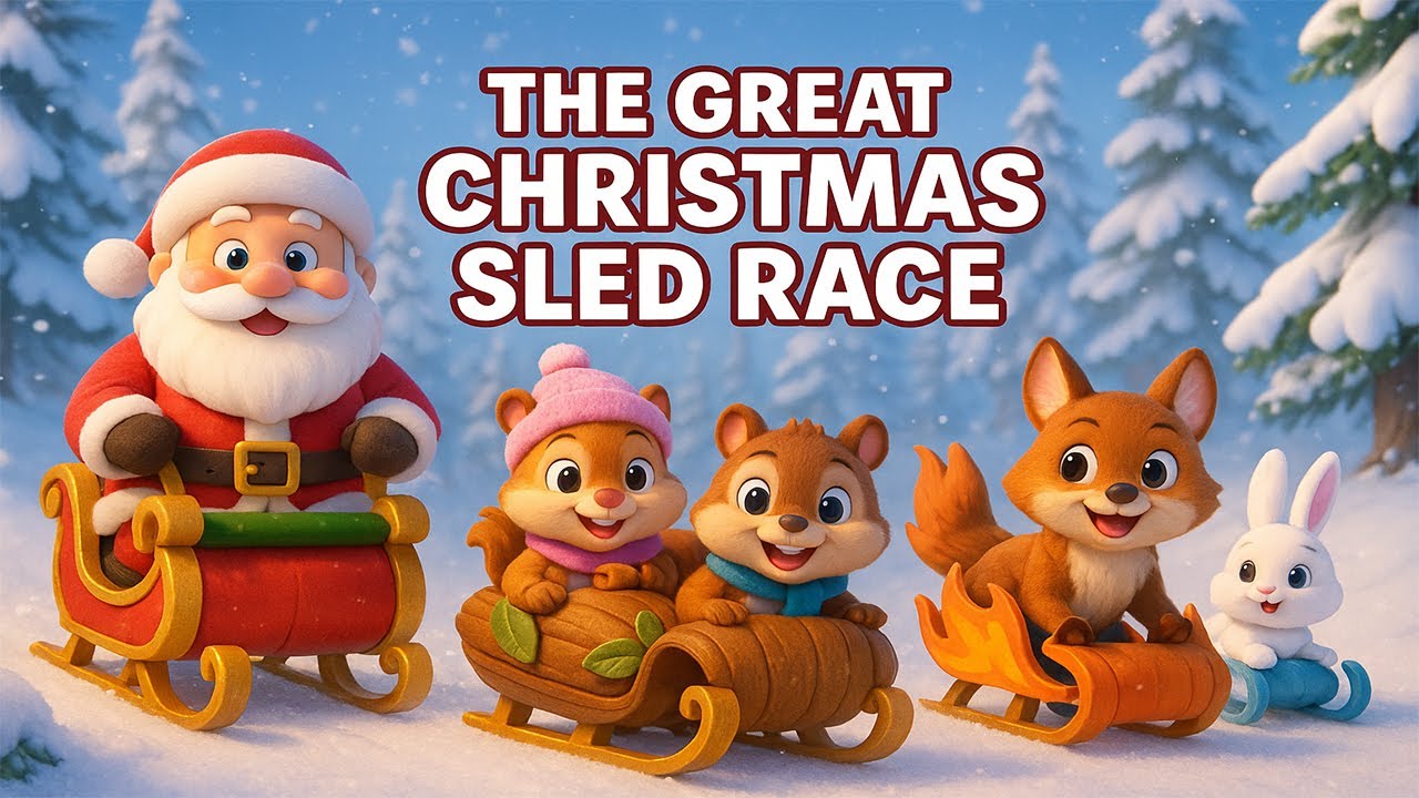 The Great Christmas Sled Race 🎄 Chipmunk Family & Santa’s Forest Winter ...