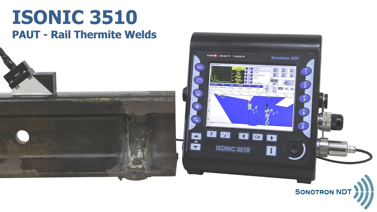 ISONIC 3510 / PAUT - Rail Thermite Welds - YouTube