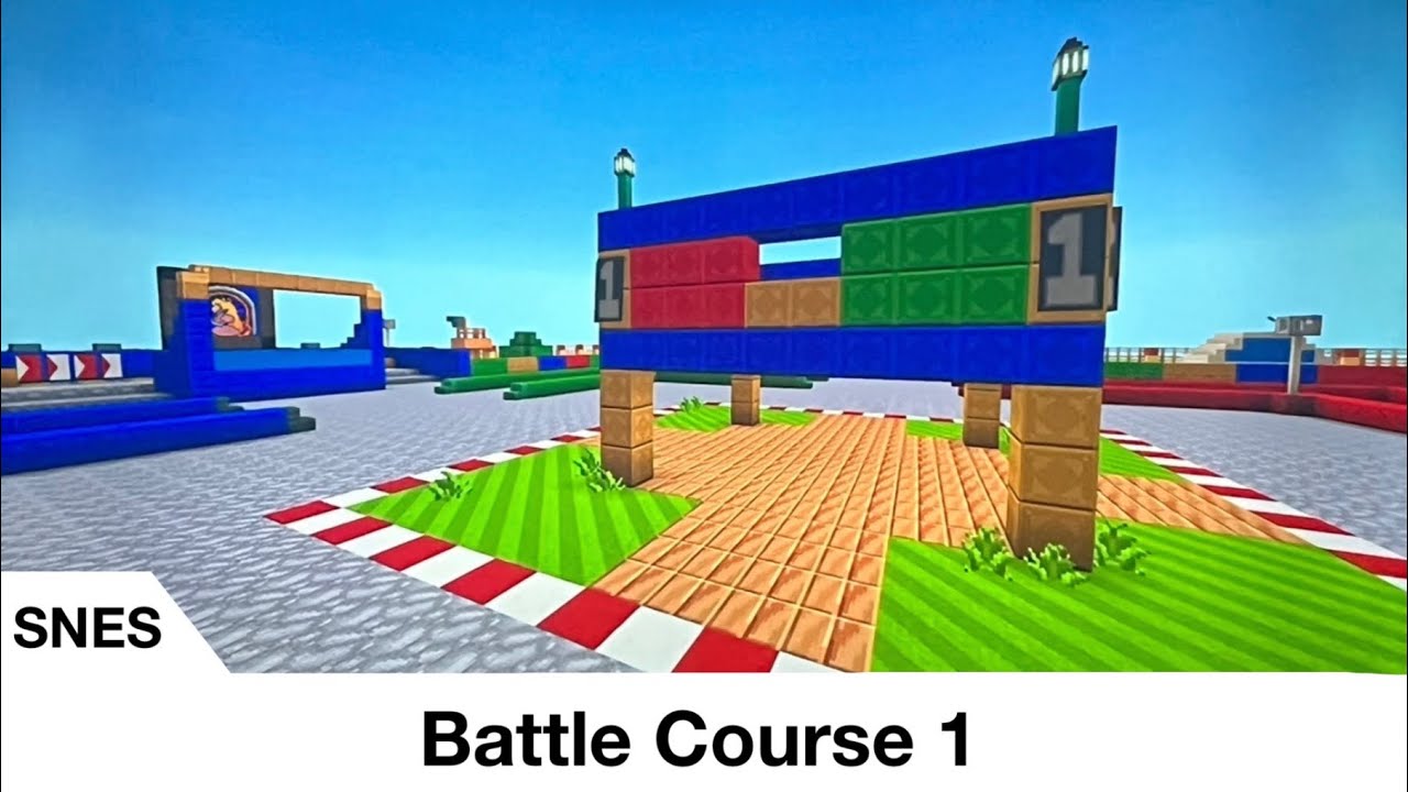 SNES Battle Course 1 🎈 (Super Mario Kart in Minecraft) - YouTube