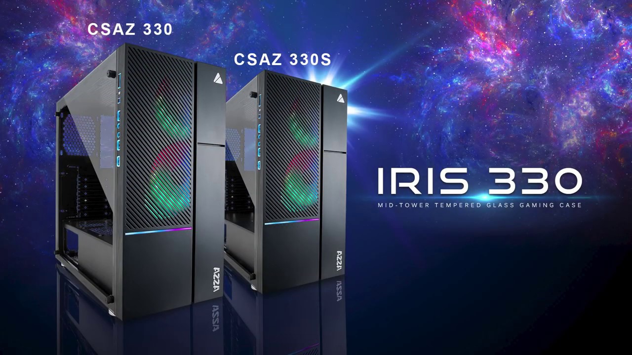 AZZA IRIS 330 MID TOWER GAMING CASE - YouTube