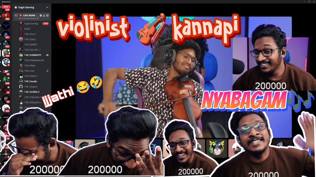 Violinist 🎻 kannapi on stage | nyabagam song pore anna🤣 | #tva # ...