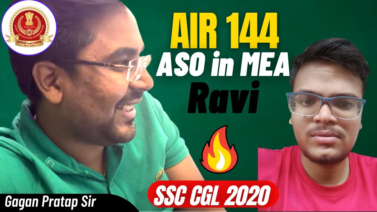 Rank 144 in first attempt Ravi🔥 SSC CGL 2020 Result Reaction | Gagan ...