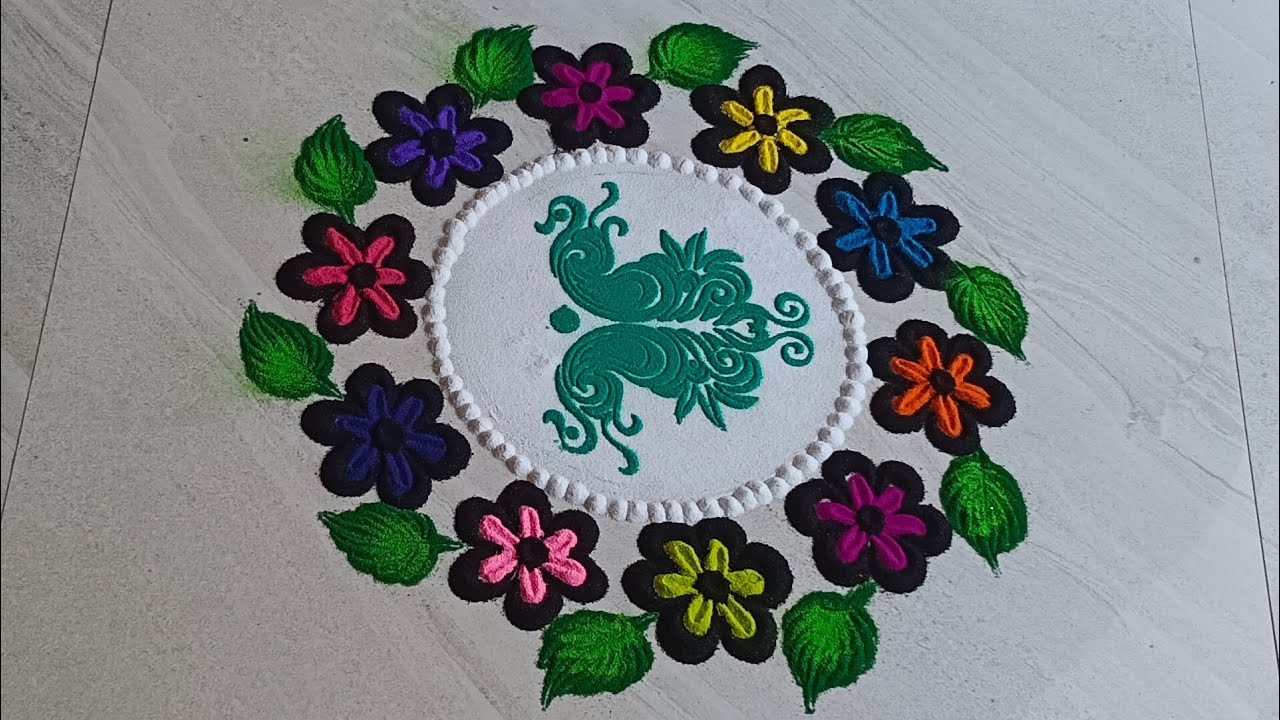 beautiful rangoli tutorial for beginners | HOLI SPECIAL ♥️ - YouTube