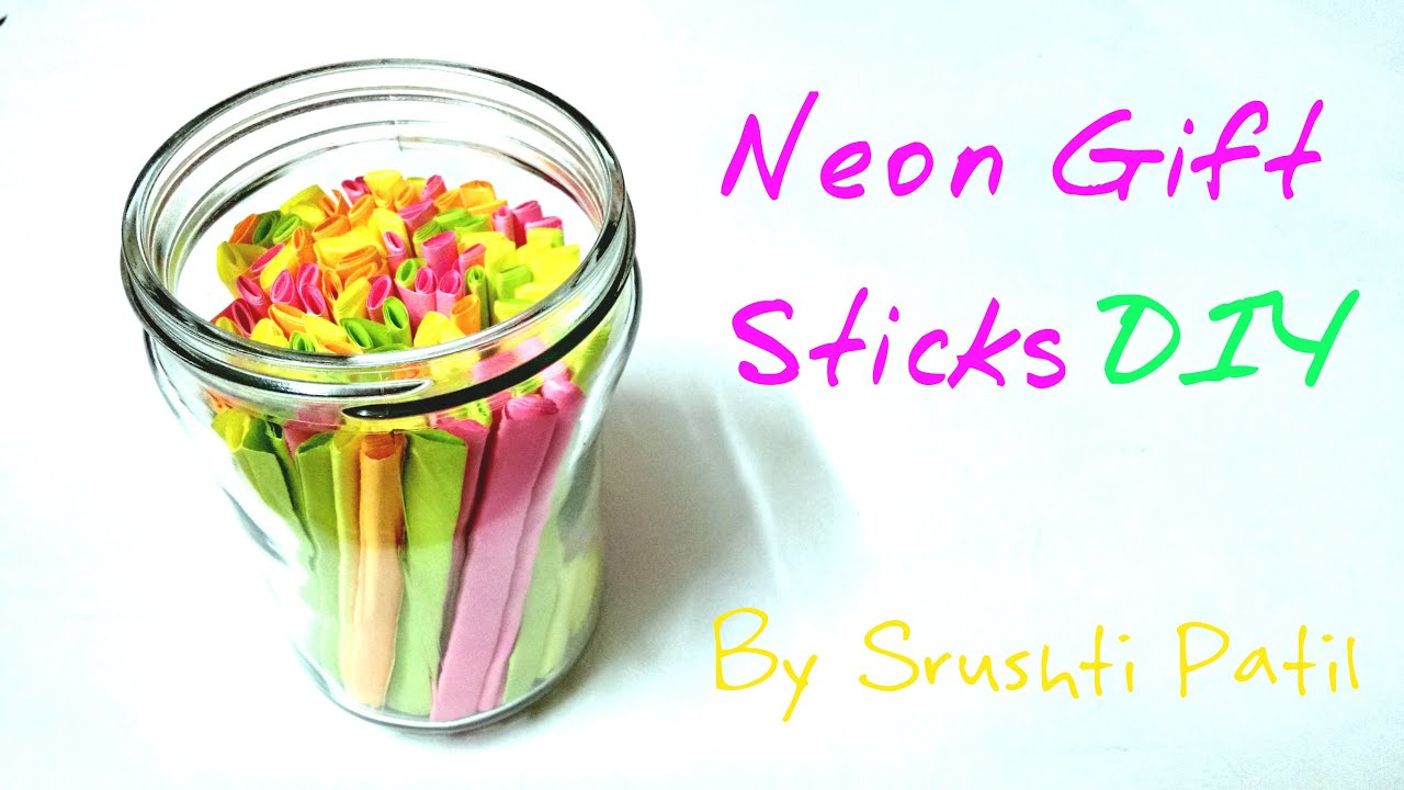 DIY Neon Gift Sticks | Srushti Patil - YouTube