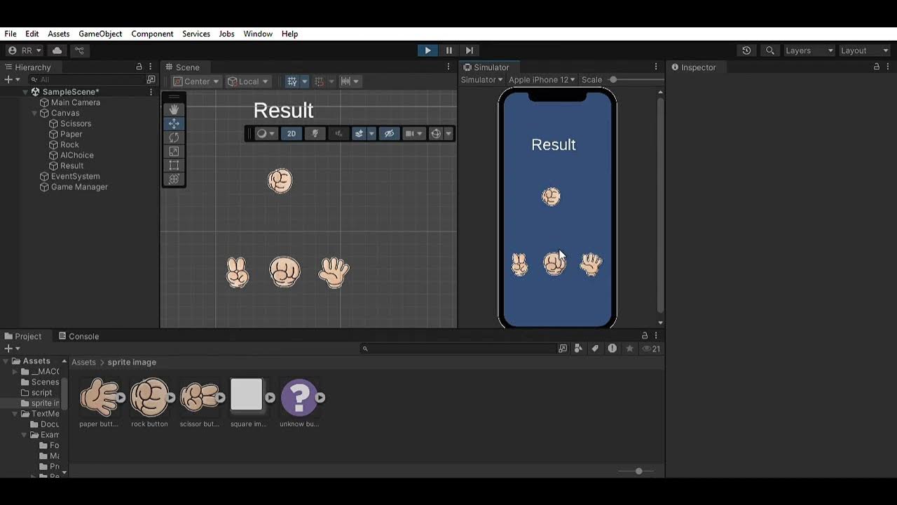 How to make Rock Paper Scissor 2D in unity - YouTube