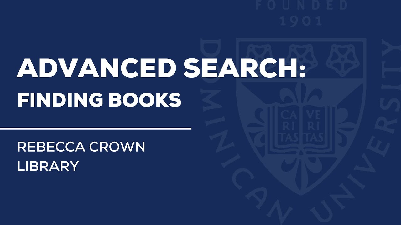 Finding Books Using Advanced Search - YouTube