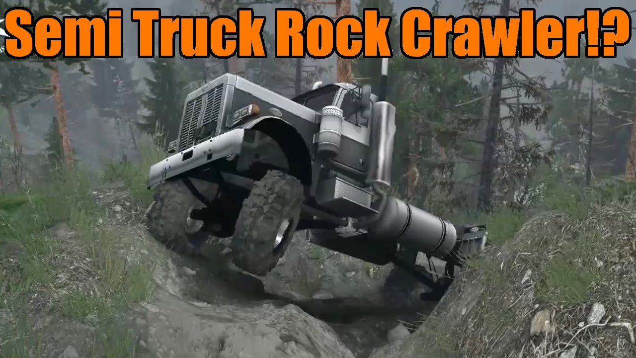 Spin Tires Lifted Semi Truck Rock Crawling - YouTube