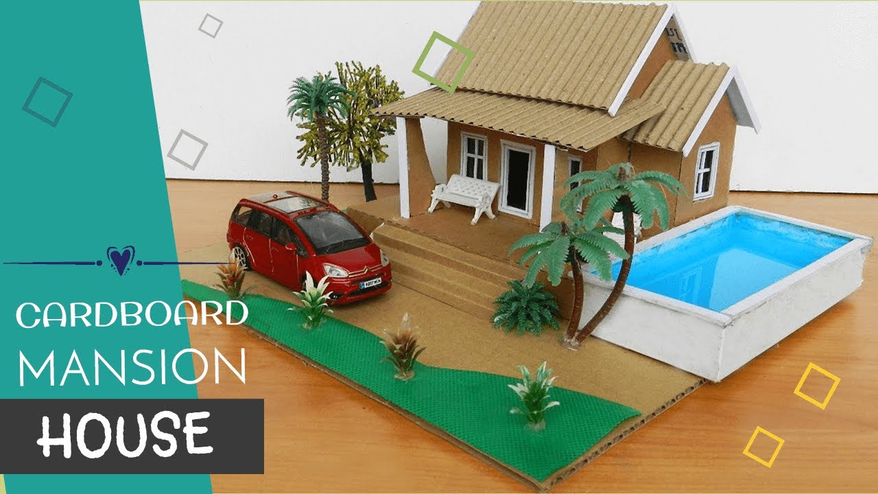 DIY Cardboard Mansion House with Swimming Pool #142 - YouTube