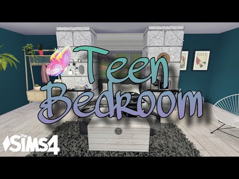 Teen Bedroom + FULL C.C LIST (Speed Build) | The Sims 4