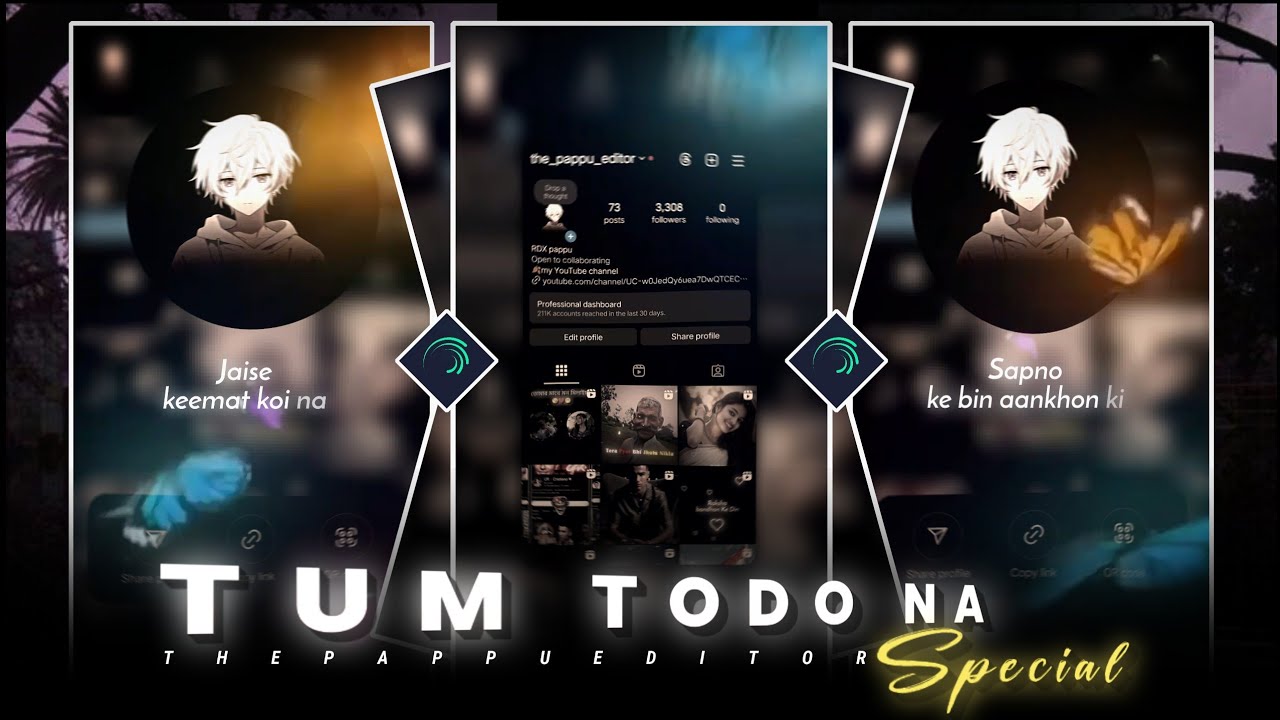 TUM TODO NA ️‍🩹 insta trend 🚀 status video edit alight motion xml by THE PAPPU EDITOR - YouTube