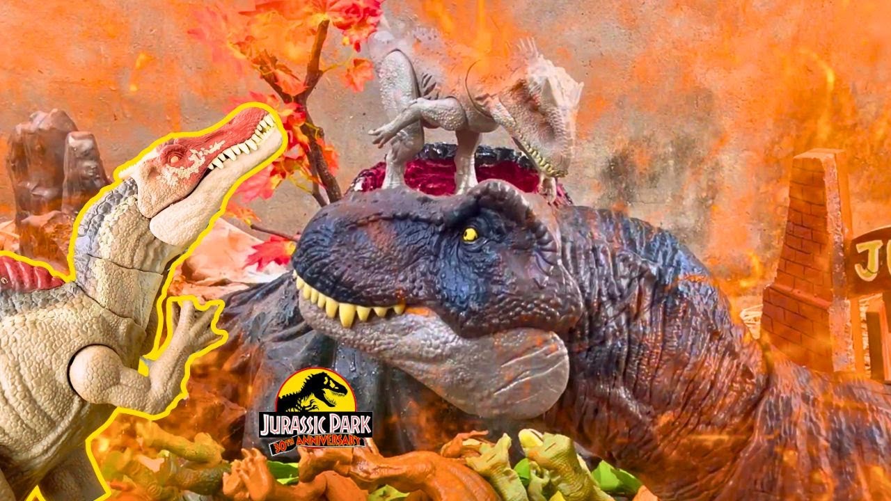 Giant I-REX vs T-REX vs Rajasaurus vs Tarbosaurus vs Pyroraptor ...