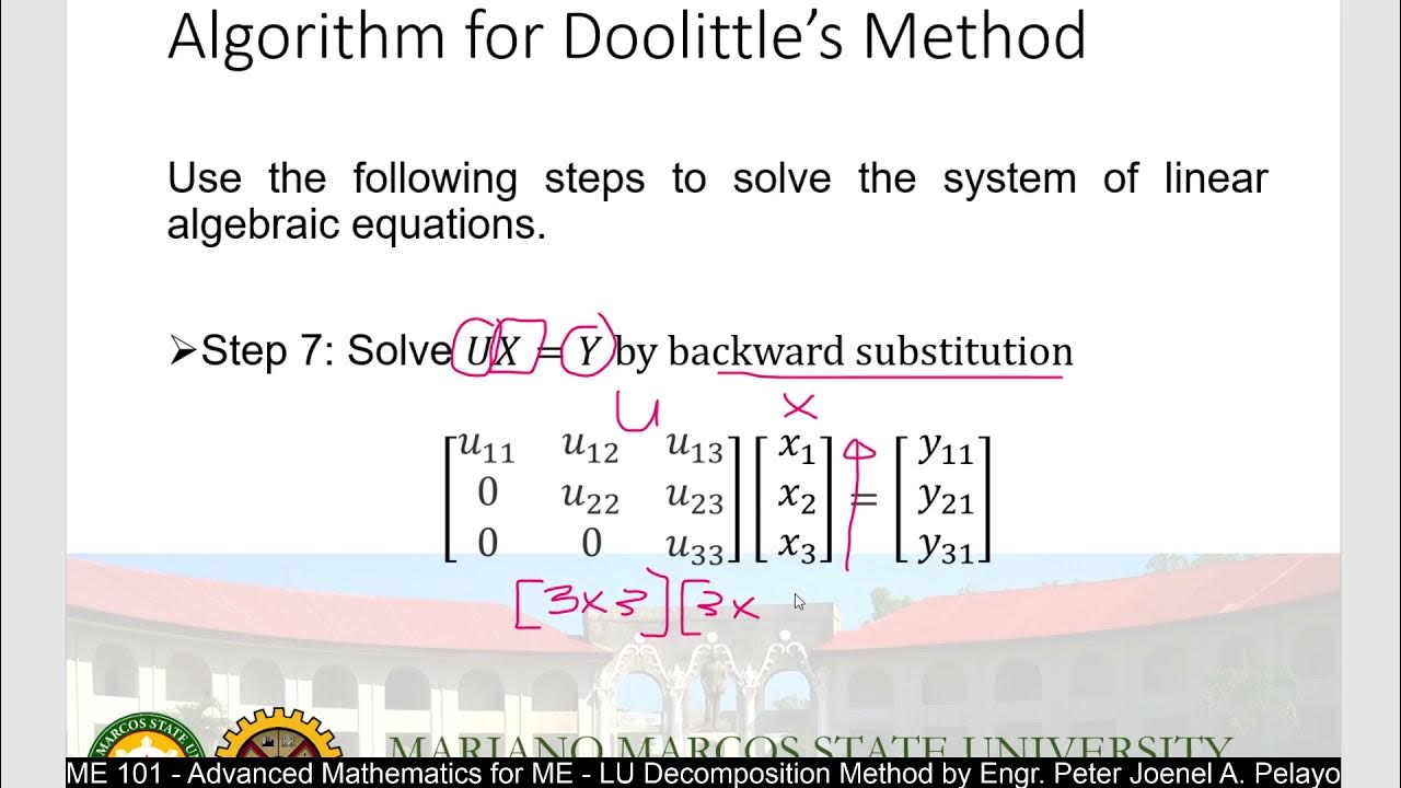 Lu Decomposition Doolittle S Method Part 1 Youtube