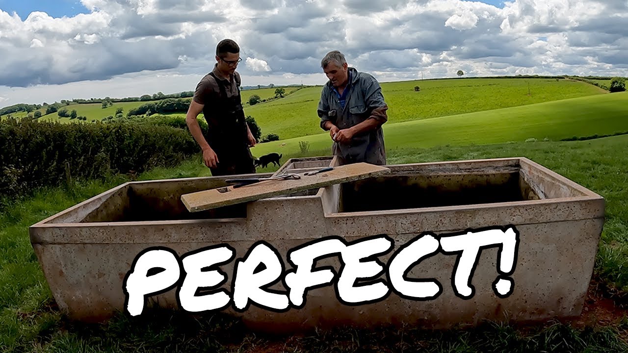 Installing BIG Concrete Water Troughs! - YouTube